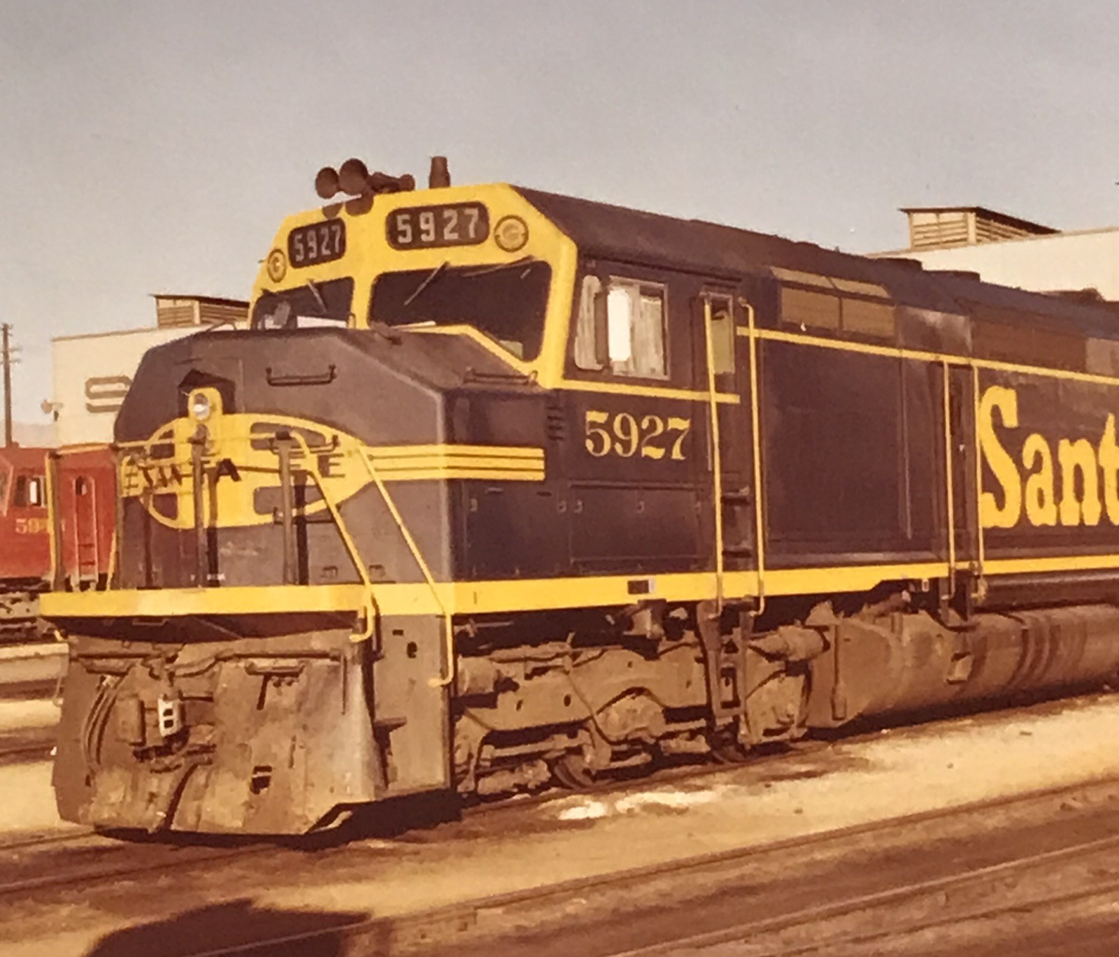 Santa Fe Railway ATSF #5927 EMD F45 Locomotive 1971 Snapshot Photograph ...