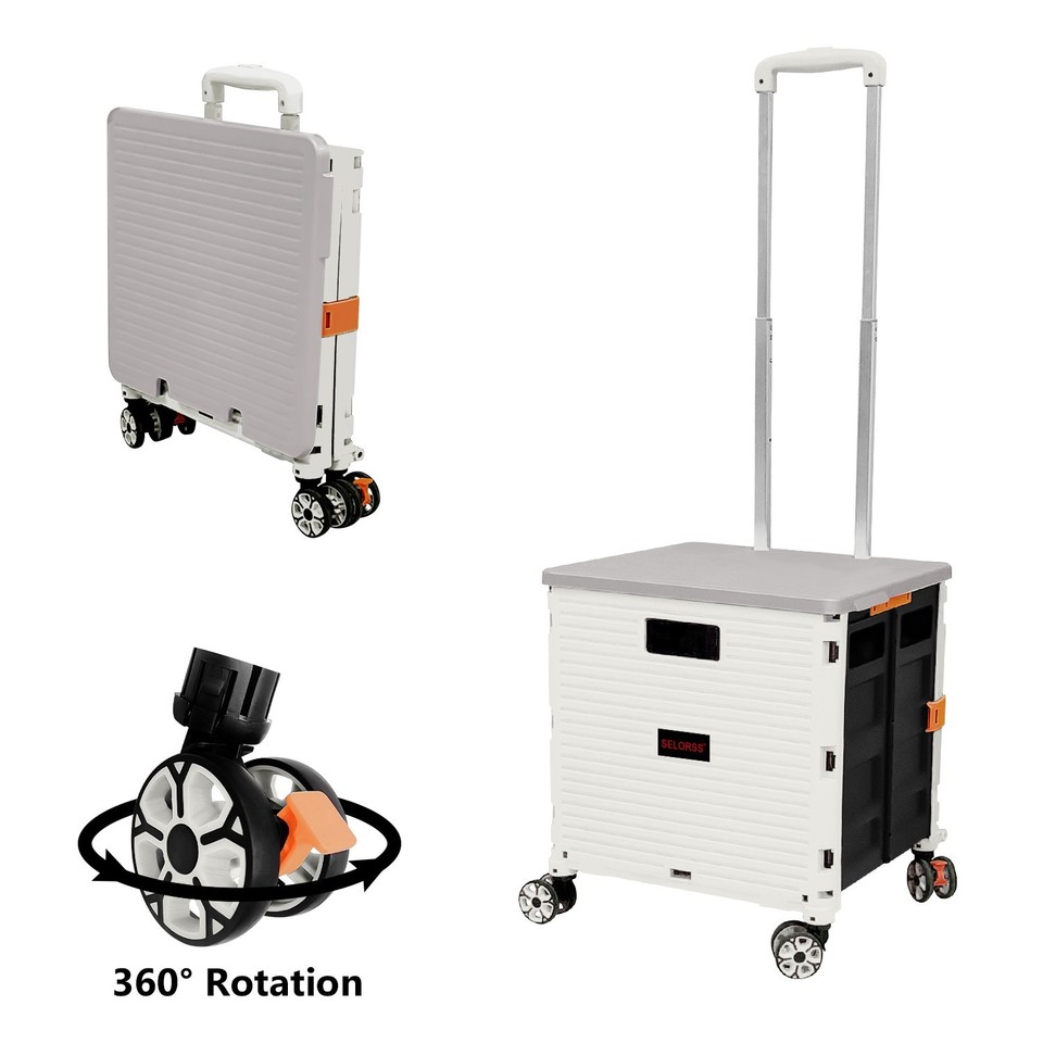 Shopping Cart Extra Large Rotate Wheeled Trolley Heavy Duty Storage Box ...