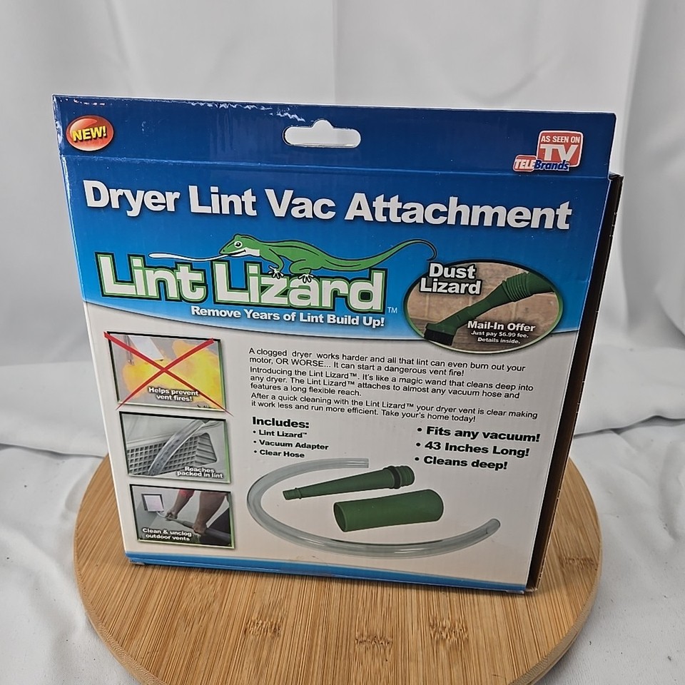 New In Box Lint Lizard Dryer Lint Vac Attachment Fits Any Vacuum, 43" Long | eBay
