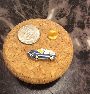 BRAND NEW BRASS ENAMEL HAT PIN LAPEL PIN TAC BACK BLUE SPORTS CAR ...