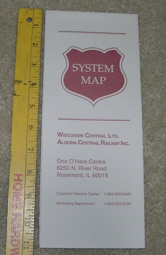 Wisconsin Central Ltd Algoma Central System Railroad Fold Map | eBay
