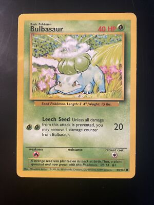 BULBASAUR - Base Set - 44/102 - Common - Pokemon Card - Unlimited ...