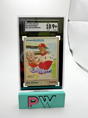 BOB GIBSON 2019 TOPPS HERITAGE REAL ONE AUTO SGC 9 | eBay