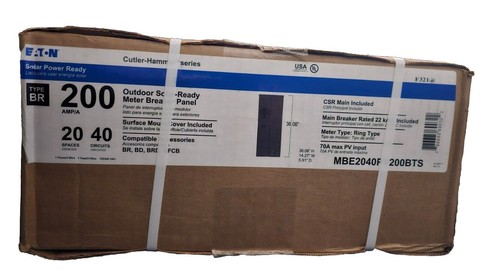 Eaton MBE2040PV200BTS 200A 120/240V Solar Ready Power Center Meter ...