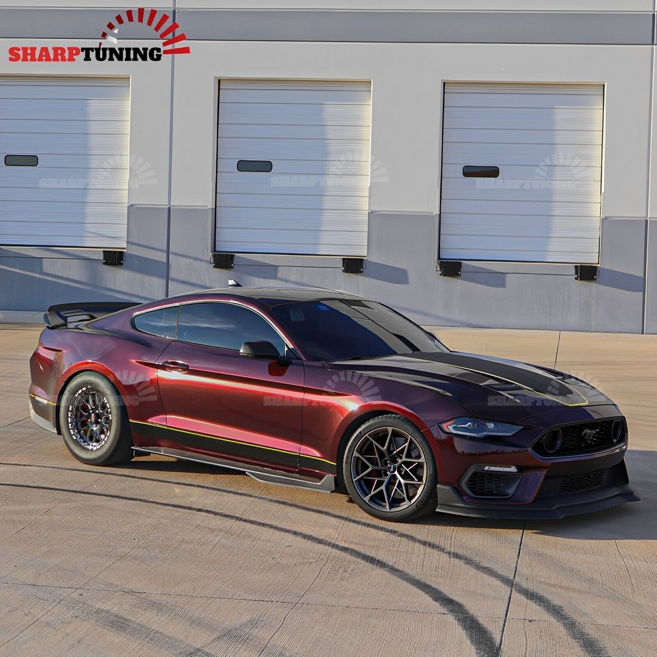 For 2015-23 Ford Mustang Side Skirt Extension Splitter W/ Winglet GT500 ...