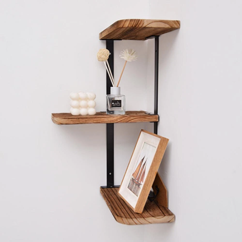 Modern 3-Tier Lucca Corner Floating Shelf – Wall Storage and Display Unit