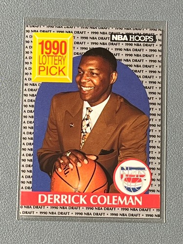 1990-91 NBA Hoops Basketball Derrick Coleman Rookie RC #390 New Jersey ...