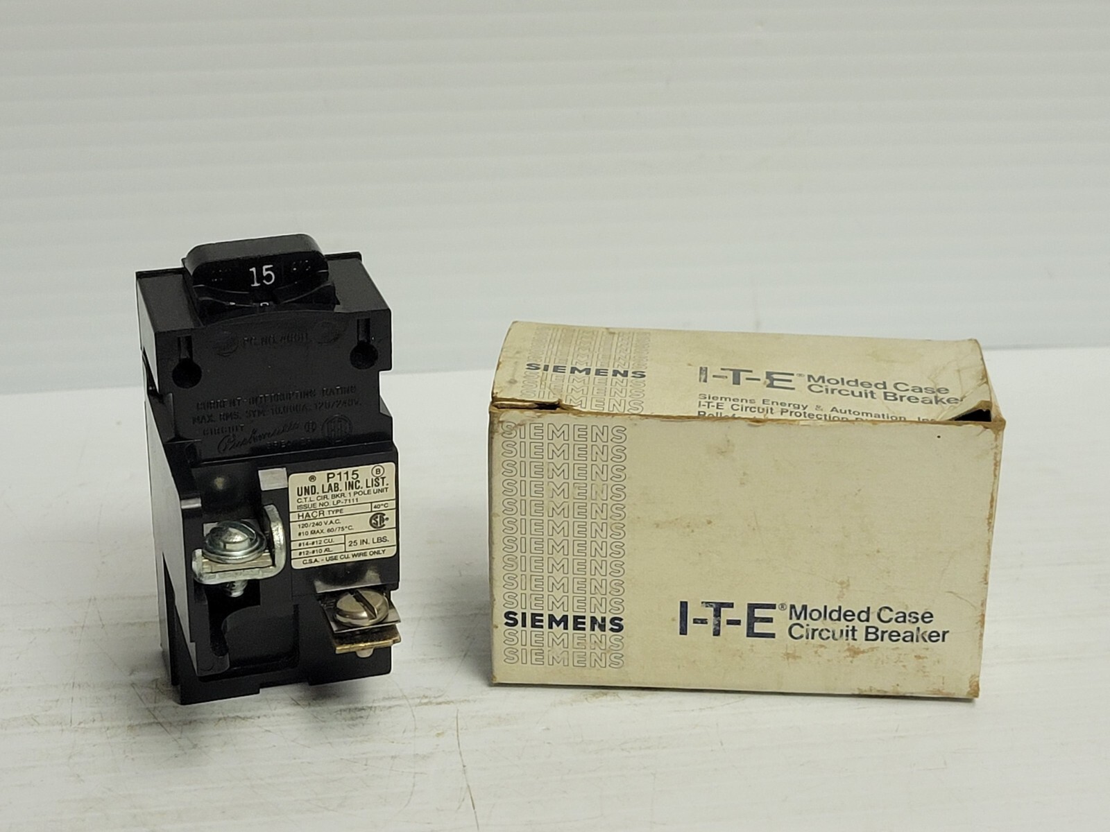 NEW SIEMENS ITE CIRCUIT BREAKER P115 1P 1 POLE 15 A AMP 120/240V | eBay