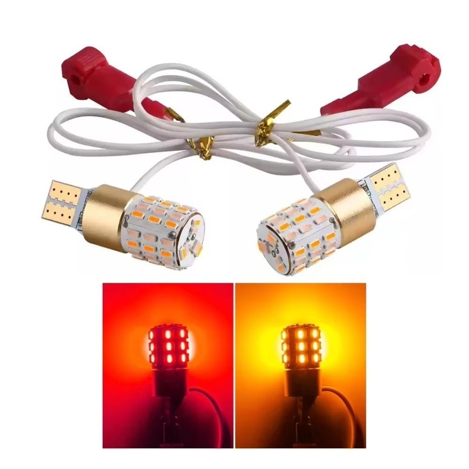 2PCS LED Bulb Motorcycle Turn Signal Dual Color Tail Parking Electric ...