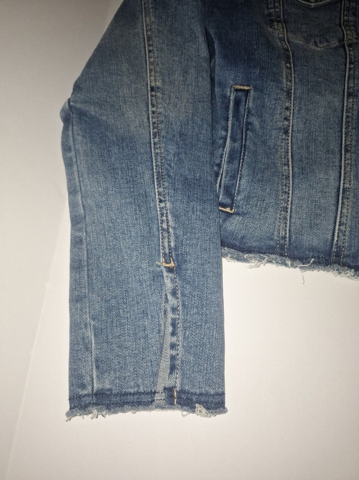 Ruff HEWN Women's Blue Jean Jacket Acceorized With Diamond And Pearls ...
