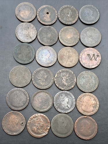 George III Cartwheel Pennies (24) Copper Georgian Penny Coins 1797 Job ...