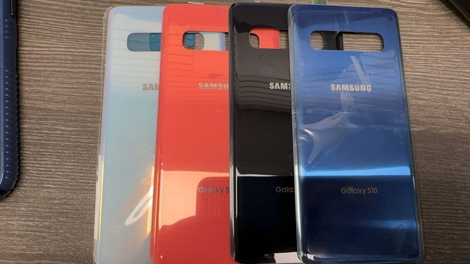 New Back Glass Cover Samsung Galaxy S10e, S10, S10 Plus Black White ...