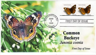 A0-4000-3, 2006, Common Buckeye, FDC, Standard Postmark, Butterfly, Add ...