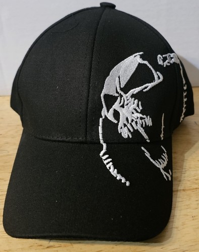 SKULL SPINE SKELETON HORROR ADJUSTABLE BASEBALL CAP HAT ( BLACK ) | eBay