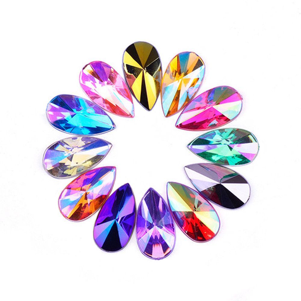 Nail Rhinestones Face Jewelry Making Tear Drop Shape Flatback Pointed ...