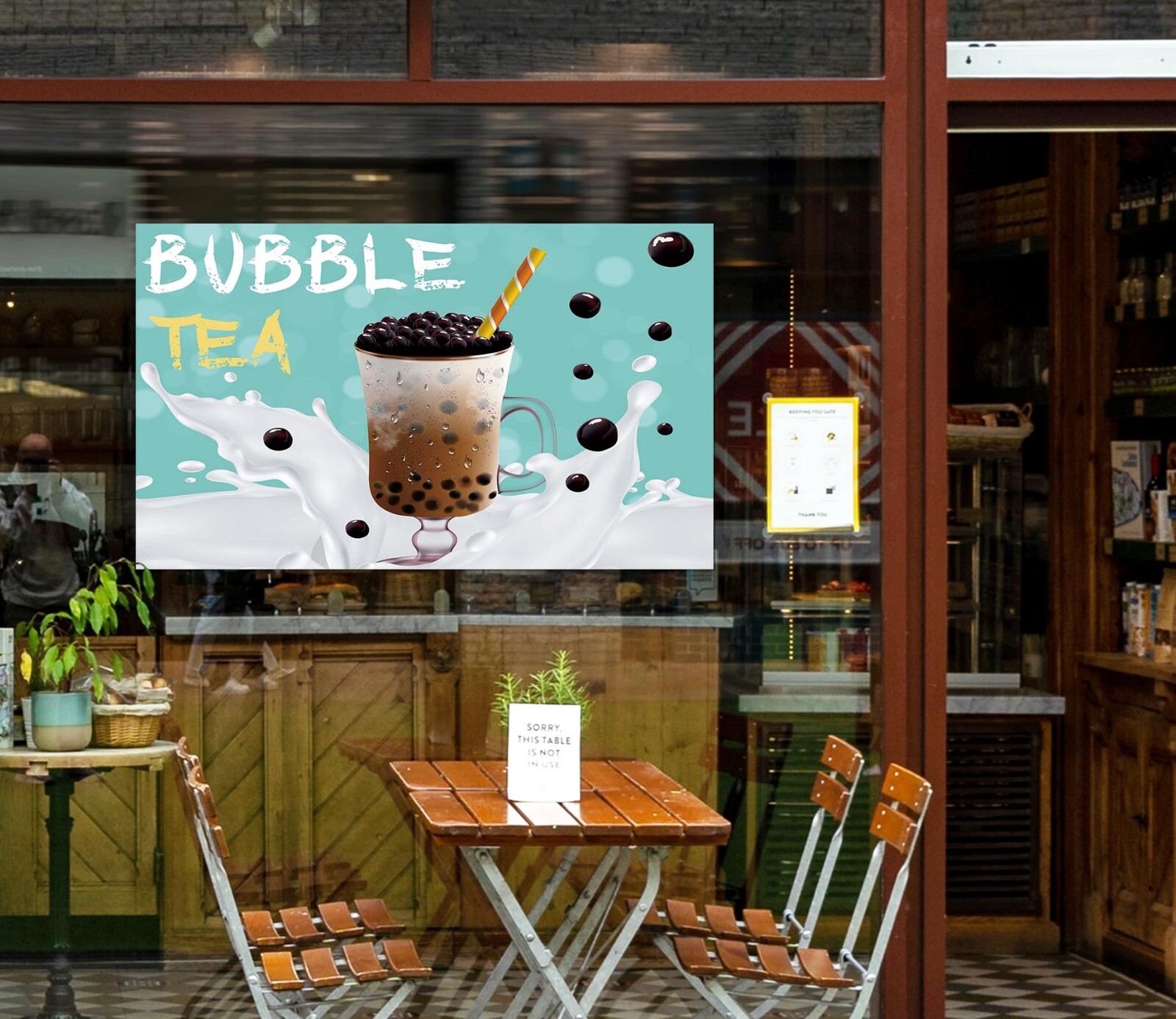 3D Pearl Tea K434 Bubble Tea Shop Window Stickers Vinyl Wallpaper ...