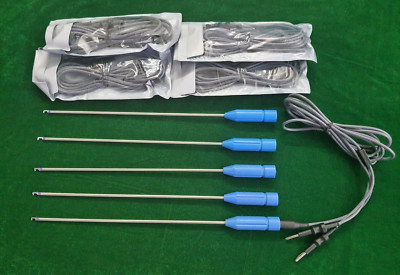 5pc Laparoscopic Bipolar L-Hook Electrode 5mmx330mm with 5pc Cable ...