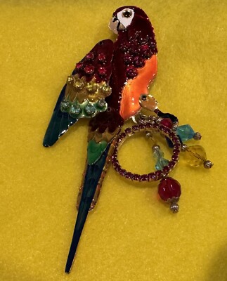 Lunch At The Ritz Parrot Pin Brooch Pendant | eBay
