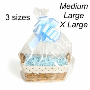 6 x LARGE Clear Cellophane Bags For HAMPER,Baskets,Teddies,Clothes Wrap ...