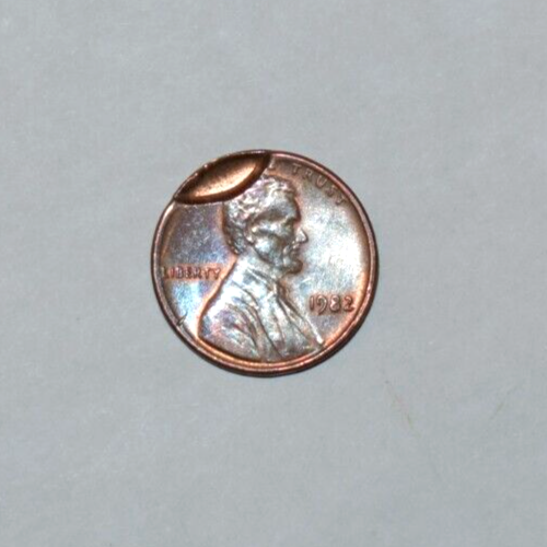 1982 No Mint P Lincoln Penny Error No Mint Mark Copper Varity Indent ...