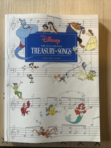 Disney The Illustrated Treasury of Songs Piano Vocal Guitar Book | eBay