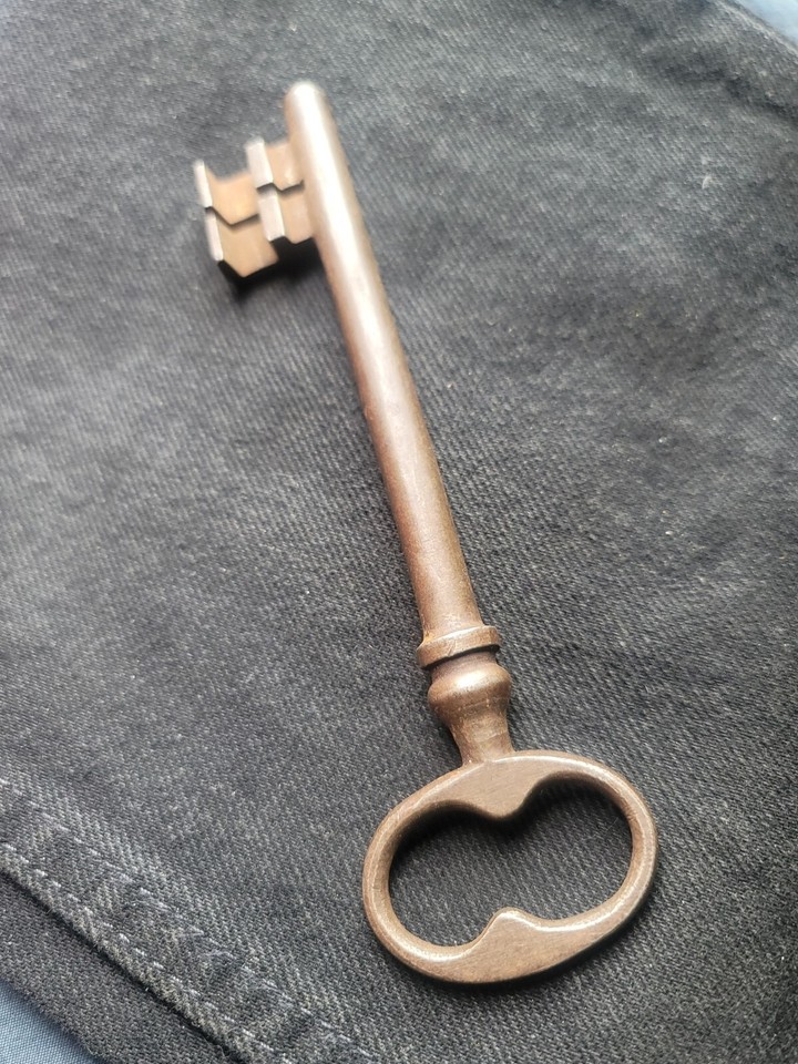 Remarkable Antique Jumbo Iron Skeleton Key☆1830s FRENCH Metal Key! | eBay