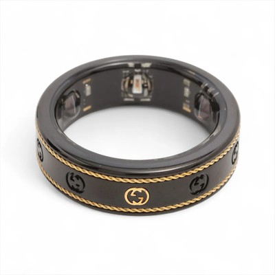 Gucci x Aura Interlocking G Ring Plastic Black×Gold | eBay