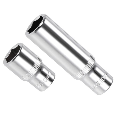 6-Point Socket, 1/4" Drive 10mm Deep and Shallow Impact Socket, 2 ...