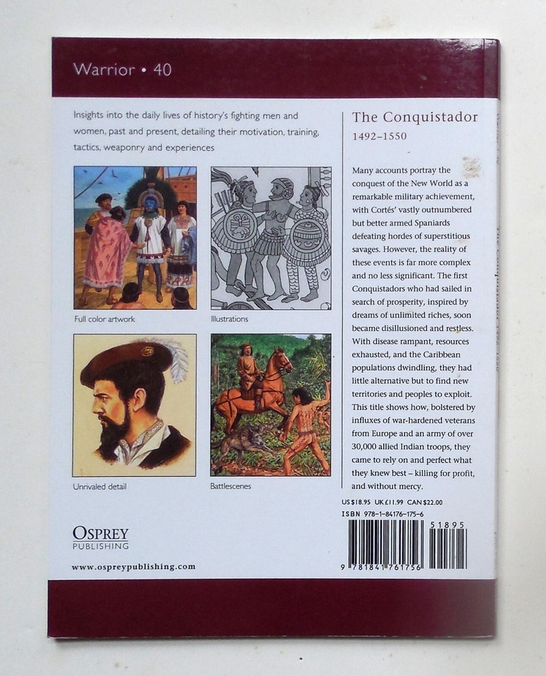 Osprey Warrior Series "The Conquistador 1492-1550 " Book No. 40 | eBay