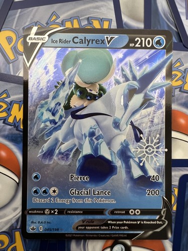 Pokemon TCG Card Holiday Advent Calendar Stamp Ice Rider Calyrex V 045/ ...