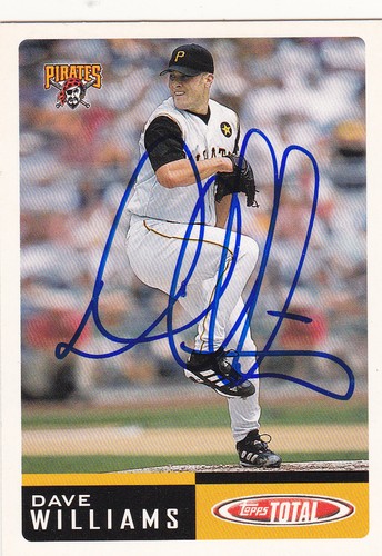 DAVID DAVE WILLIAMS PITTSBURGH PIRATES SIGNED CARD NEW YORK METS ...
