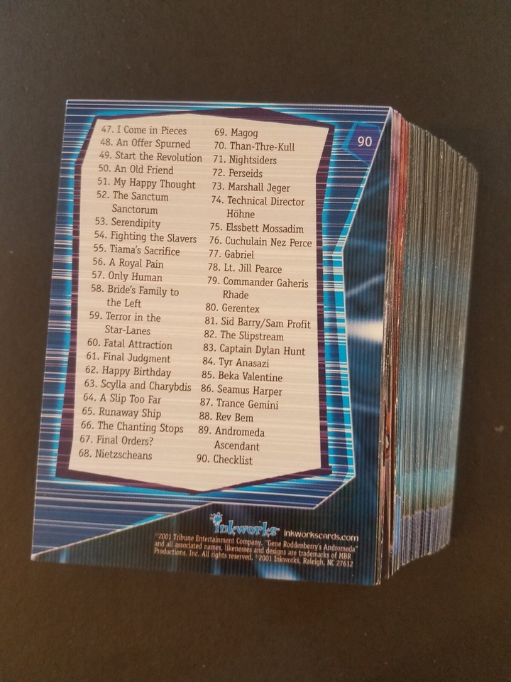 Original Vintage 2001 Inkworks Andromeda Trading Card Set 90 NrMt | eBay