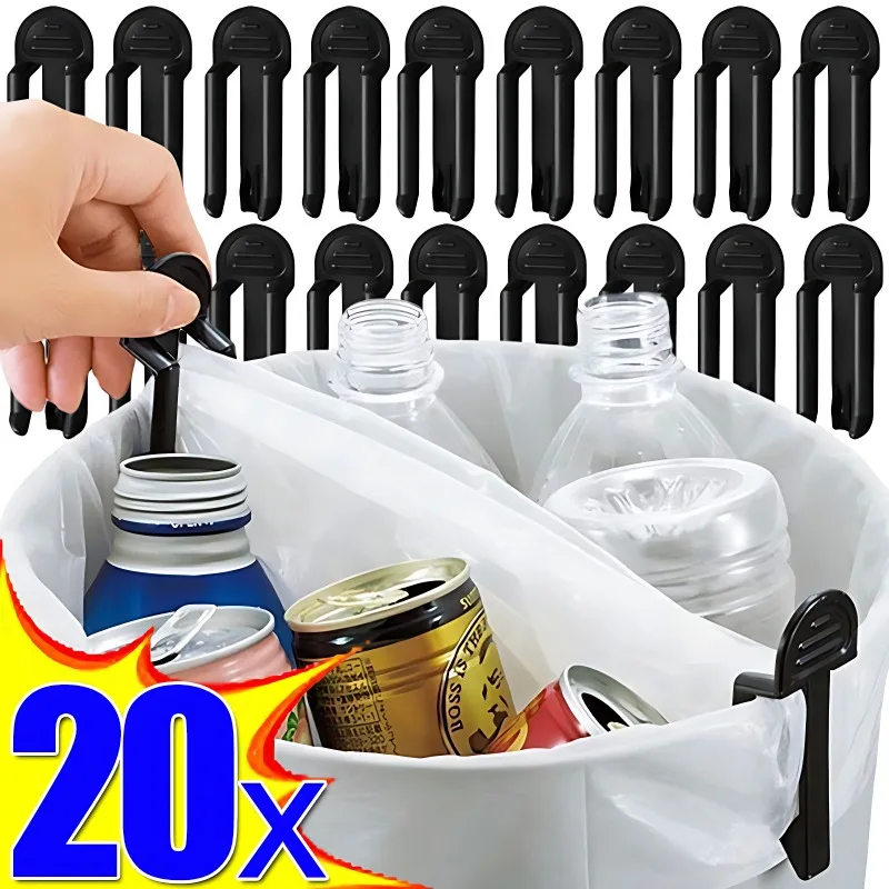 2-20Pcs Practical Plastic Garbage Bag Clip Fixed Waste Bin Bag Holder ...