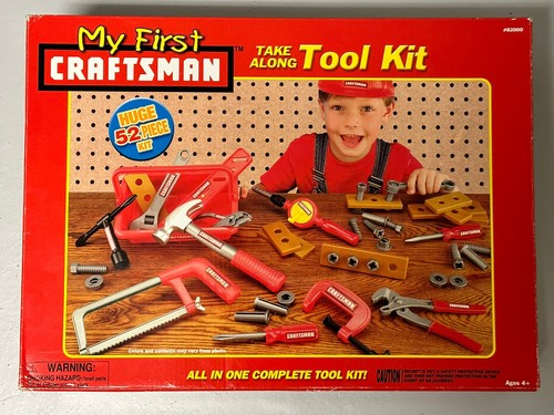Vintage 2003 My First Craftsman Take Along Tool Kit 52 Pc KB Toy | eBay