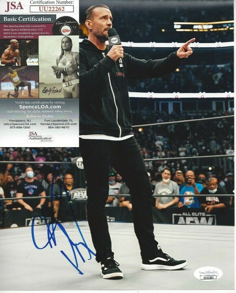 CM Punk Autographed 8x10 WWE AEW Best In The World JSA Free Shipping ...