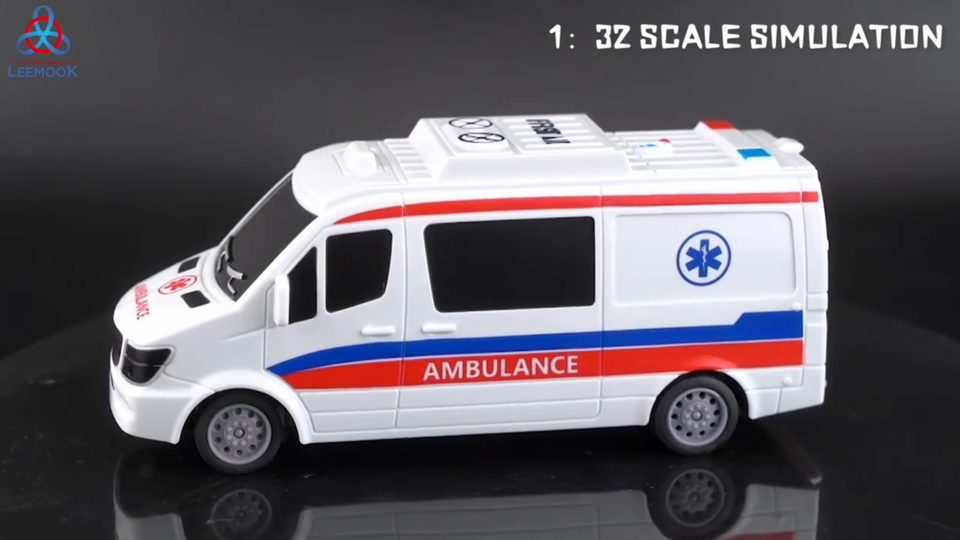 1:32 Scale Remote Control Ambulance Toy - 27MHz with Lights & Realistic ...