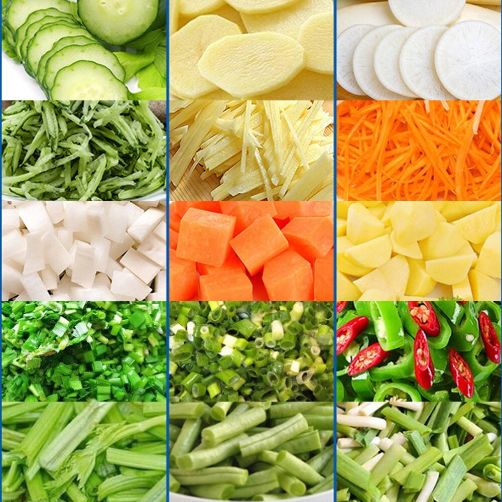 110VCommercial Vegetable Cutter Electric 4-in-1 Vegetable Slicer Food ...