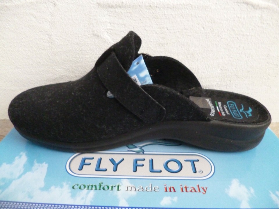 Fly Flot Ladies Slippers House Shoes Black New | eBay