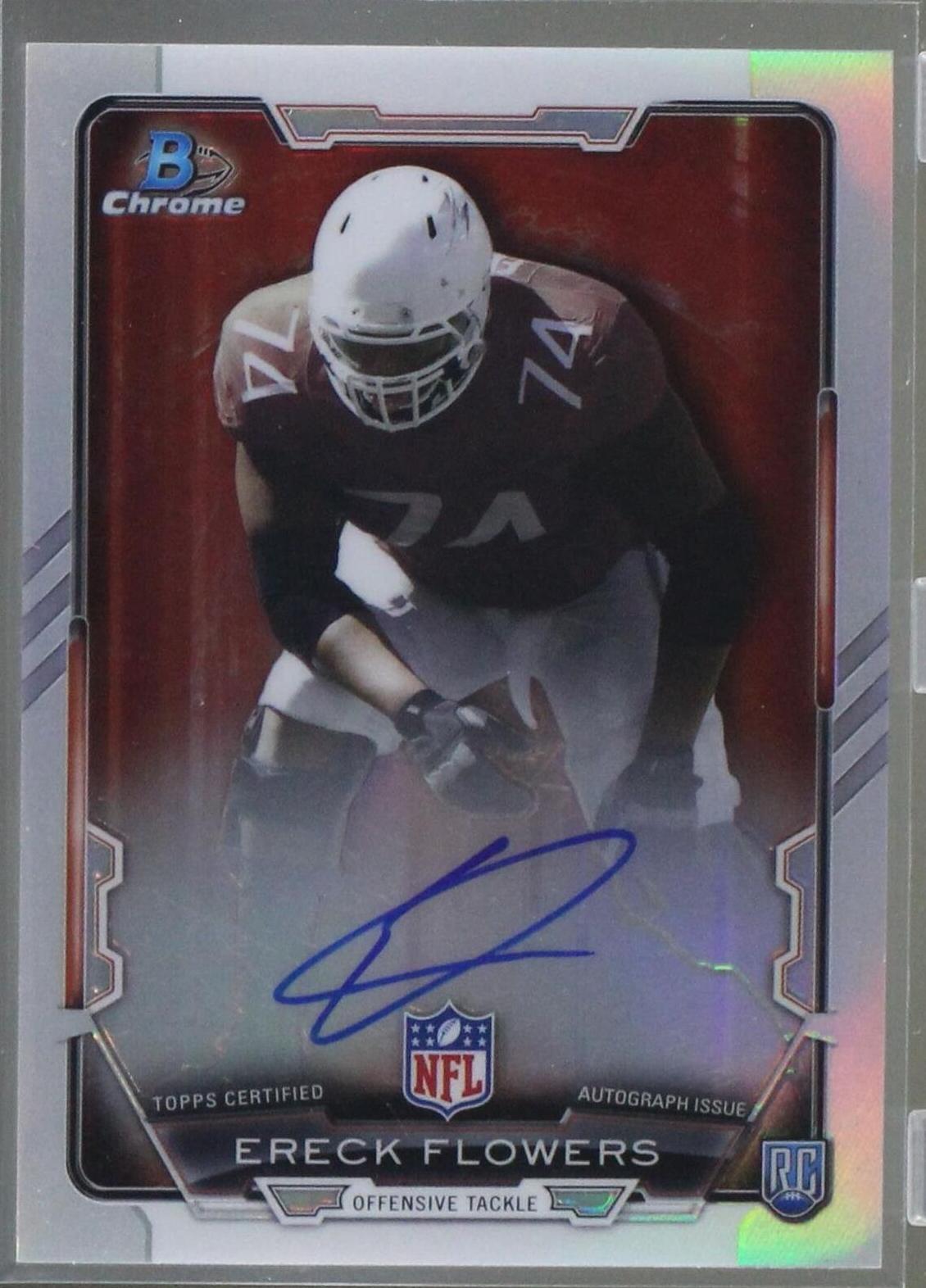 2015 Bowman - Chrome Rookie Autographs Ereck Flowers #RCRA-EF Refractor ...
