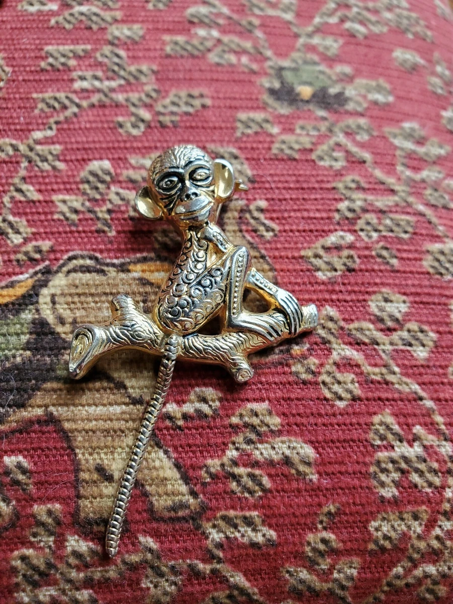 Vintage Monkey Brooch