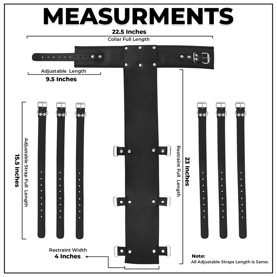 BDSM Back & Arm Restraint Black Full Body Harness with adjustable ...