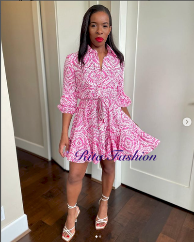 ZARA NEW WOMAN BELTED PRINTED MINI DRESS RUFFLED HEM PINK XS-XXL REF ...