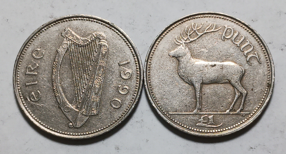 1x 1990 Ireland 1 Punt - Copper-Nickel - Red Deer - One Pound | eBay