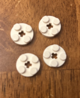 LEGO Part 4032 Lot 4 Plates Flat Round 2x2 with Hole Technic White | eBay