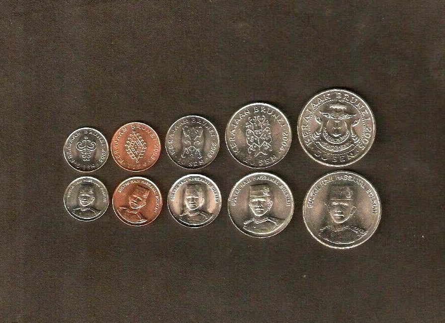 Brunei 1 5 10 50 Sen 2005 ( 20 2004 ) KM- New UNC x 5 Bruneian Coin ...