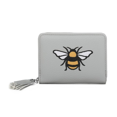 Ladies Zip Tassel Small Wallet Embroidery Bee Women Card Coin Slots ...