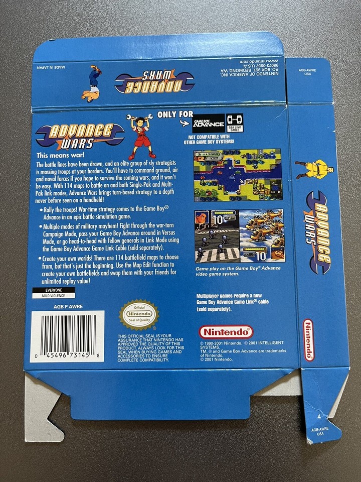 Advance Wars (Nintendo Game Boy Advance, 2001) 45496731458| eBay