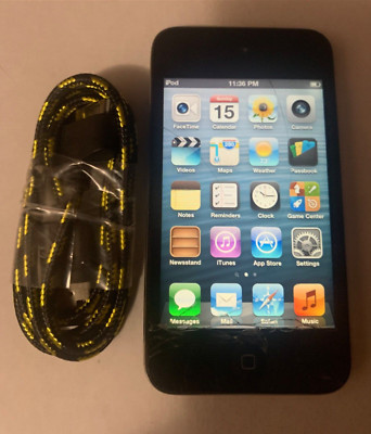 Apple iPod Touch 4th Generation 4 g 32GB Black/Chrome Unlocked w/ u s b ...