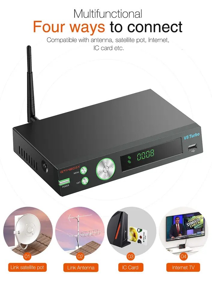 FTA Satellite TV Receiver PVR Decoder DVB-S2/T2 Converter Box,Smart ...