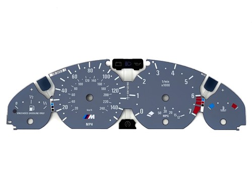 BMW E46 M-Style M3 Gray 140 240 Dash Instrument Cluster Gauge Faces ...